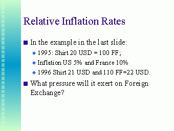 Relative Inflation Rates